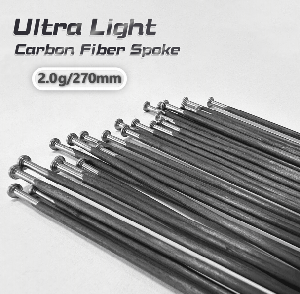 Carbon superlight spoke for universal straight pull hub wheelbuilding ...